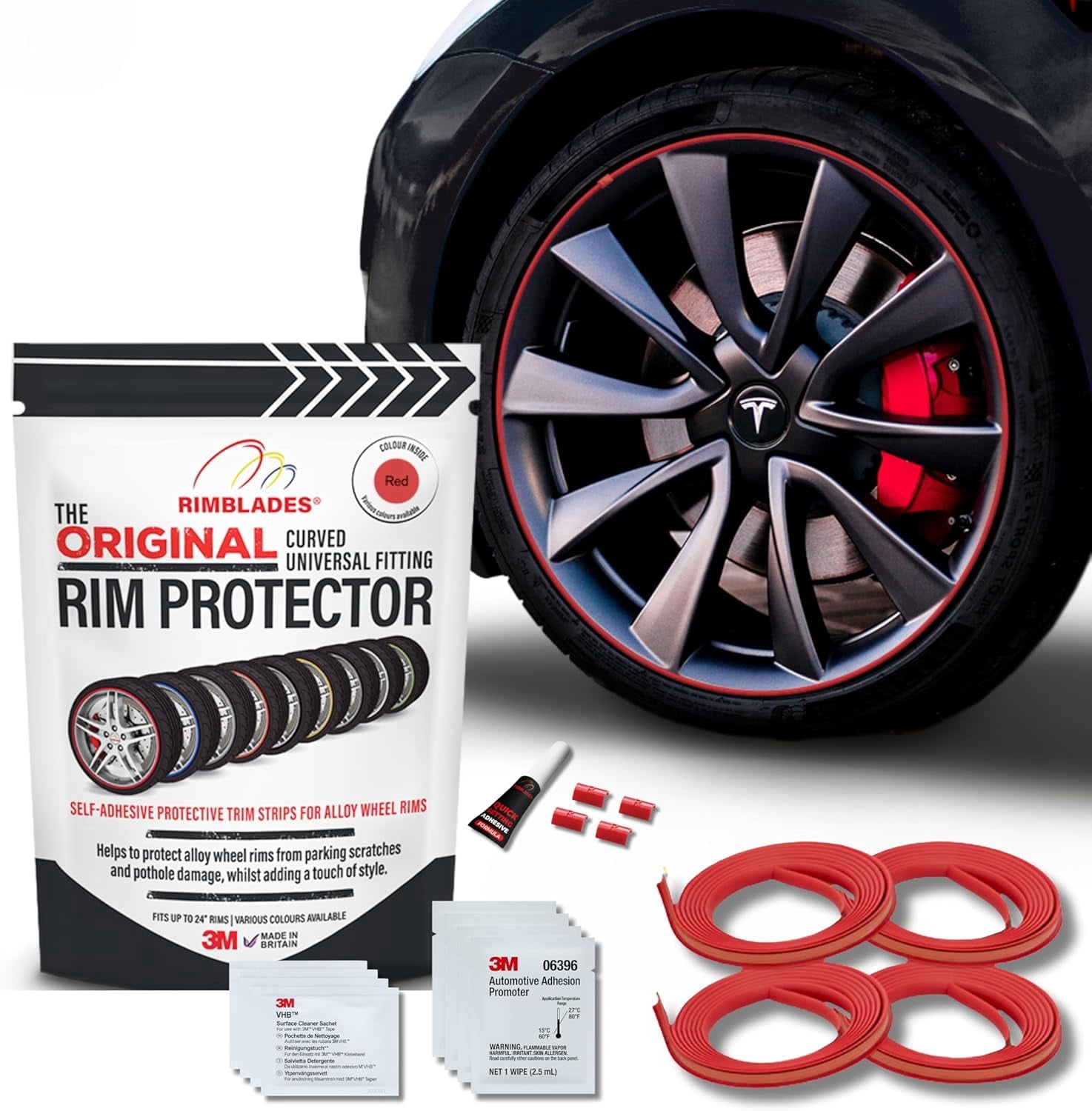 Red Alloy Wheel Protectors Rimblades Original - Fits Up to 24” x 4 ...