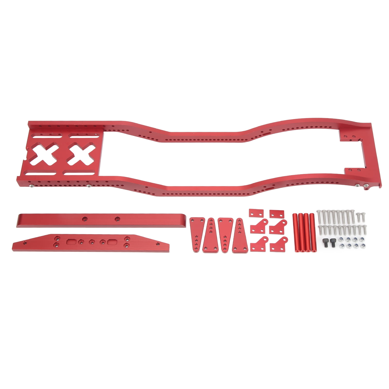 Red Aluminum Alloy RC Car Chassis Frame Kit with Front & Rear Bumpers ...