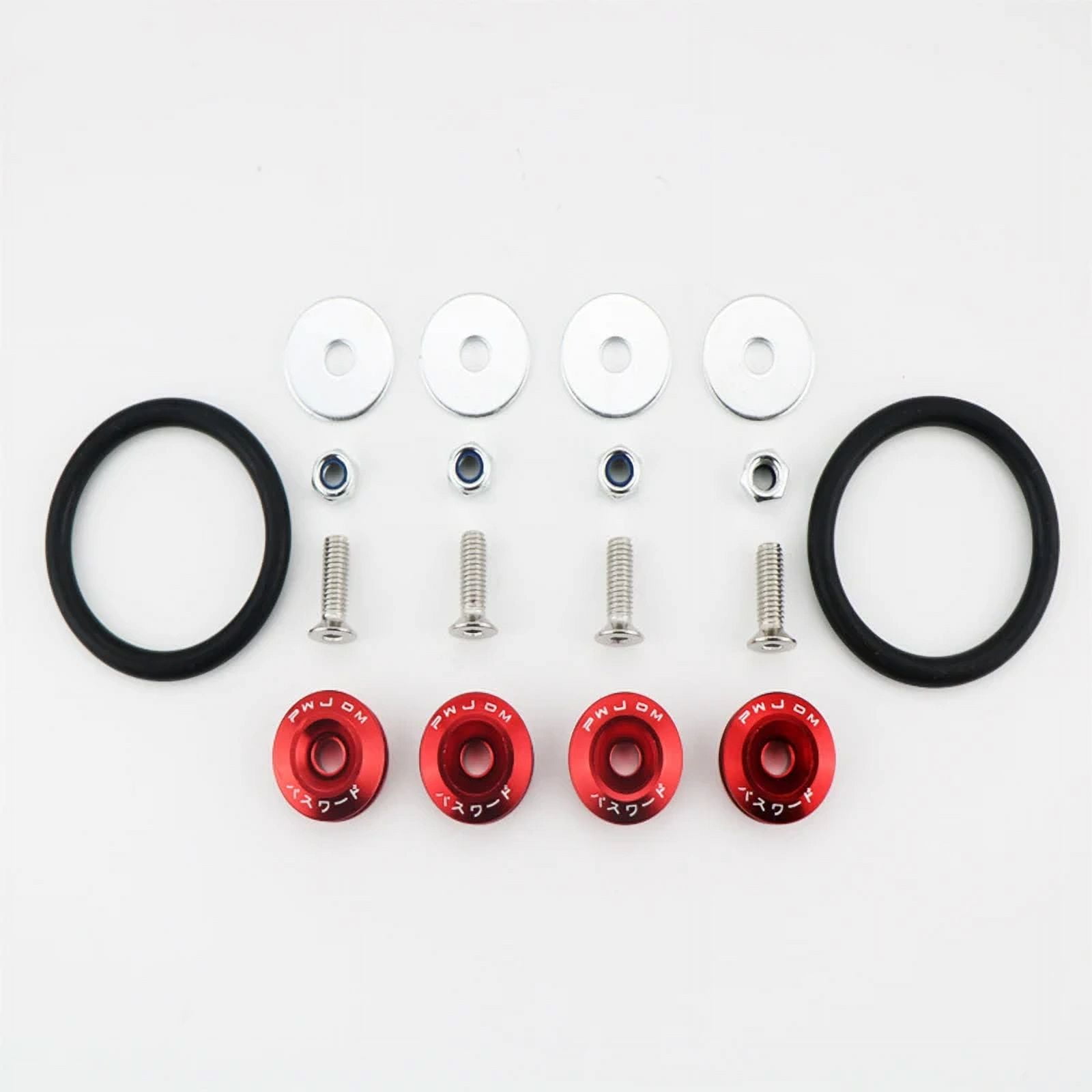 Red-Aluminum JDM Quick Release Fasteners, Bumper and Fender Washers ...