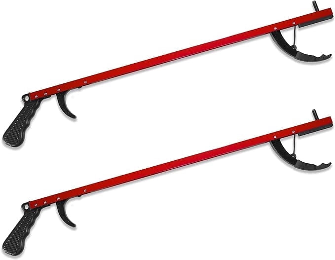 Red Aluminum 26" Reacher Grabber Tool, Aluminum Pickup Tool with 3" Jaw ...