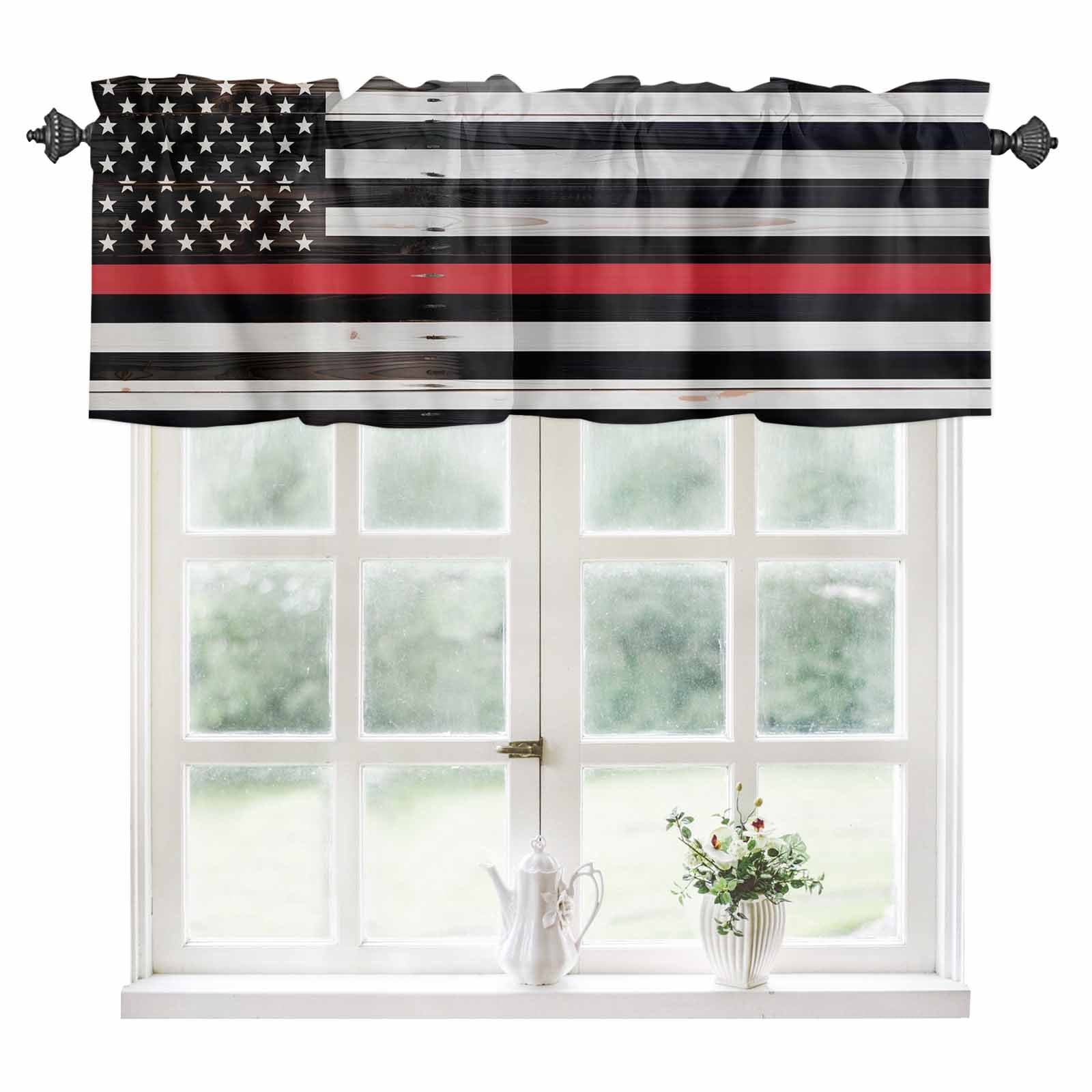 Red American Flag Kitchen Valances for Windows 54x18 Inch Kitchen ...