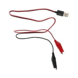 Red And Black 55cm Wire Test Clips Clamp To USB Male Connector Power ...