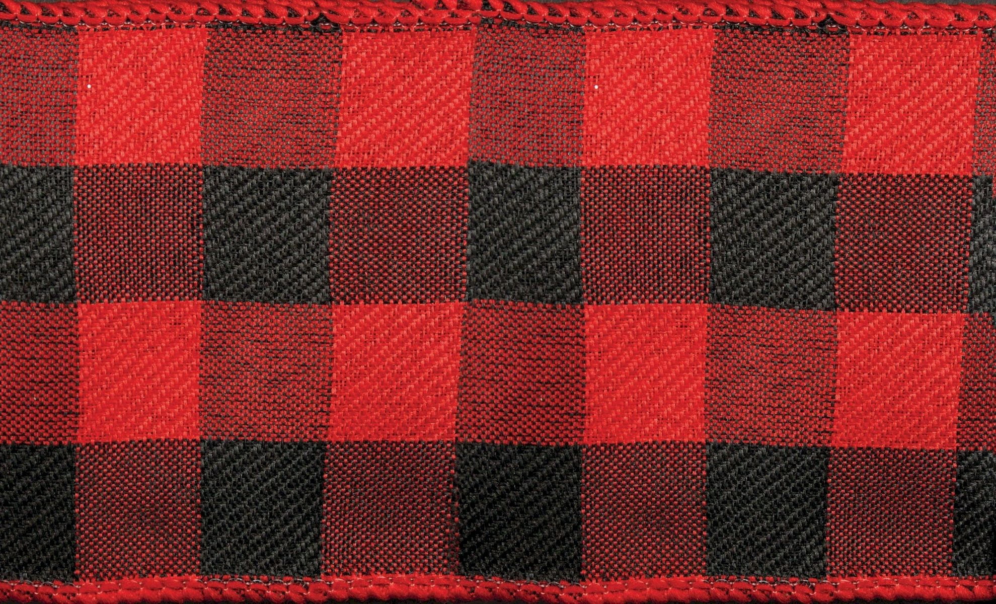 Red And Black Check Wired Ribbon - Walmart.com