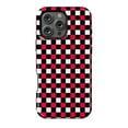 Red And Black Checkered Pattern Artwork iPhone Case 17 16 15 14 13 12 ...