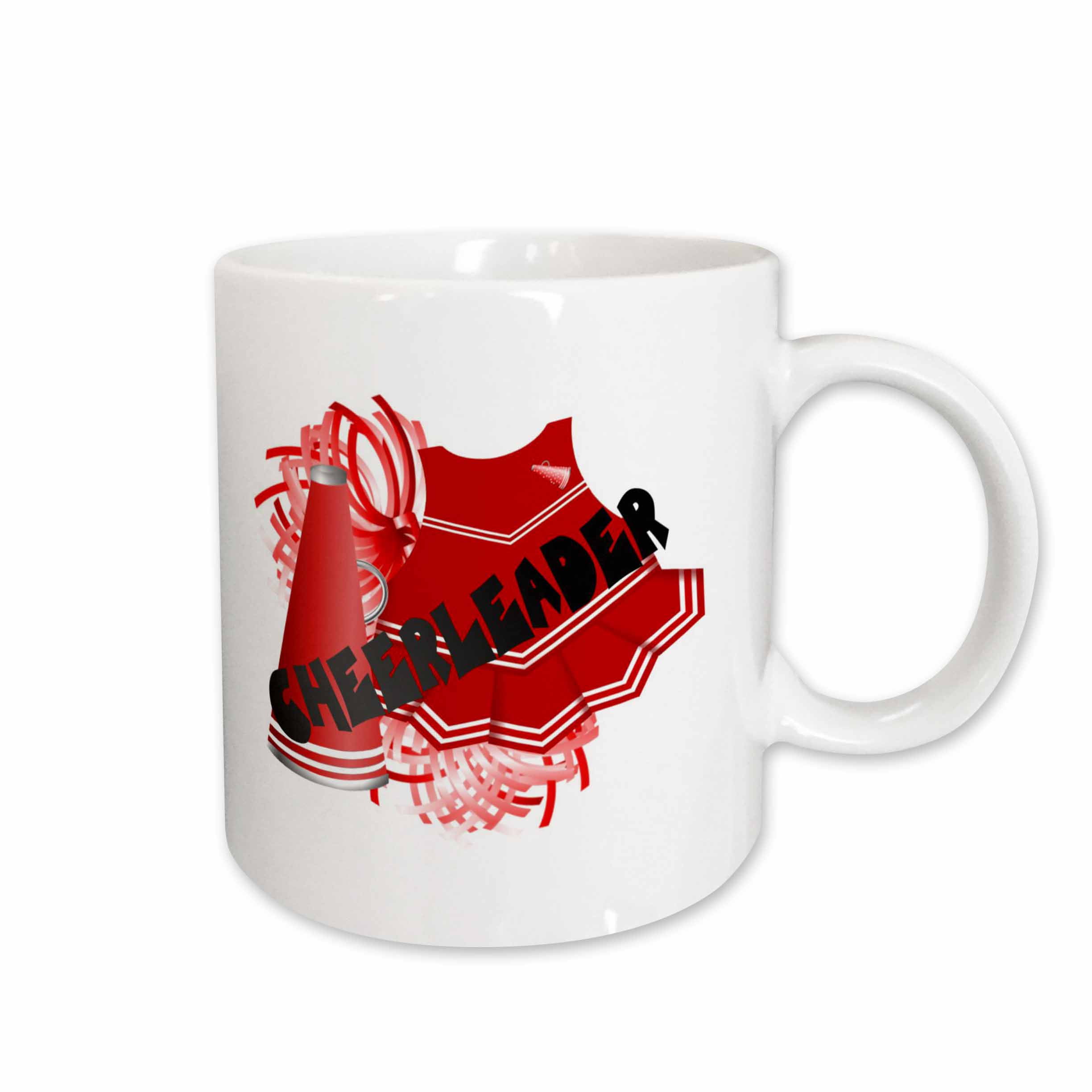 3drose, Red and Black Cheerleader Outfit Cartoon, 11oz Mug - Walmart.com