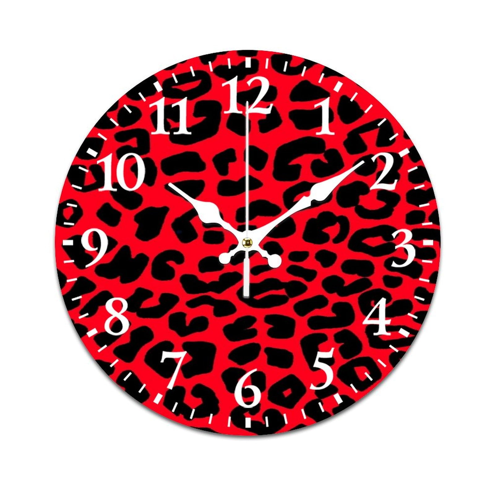 Red And Black Leopard Print Wall Clock Modern Design Clocks Wall ...