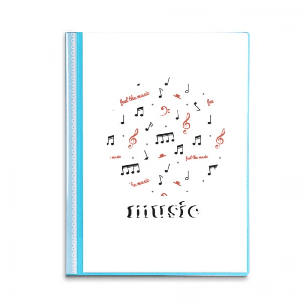 Red And Black Music Notes Book Sheet Protectors Portfolio Binder Folder ...