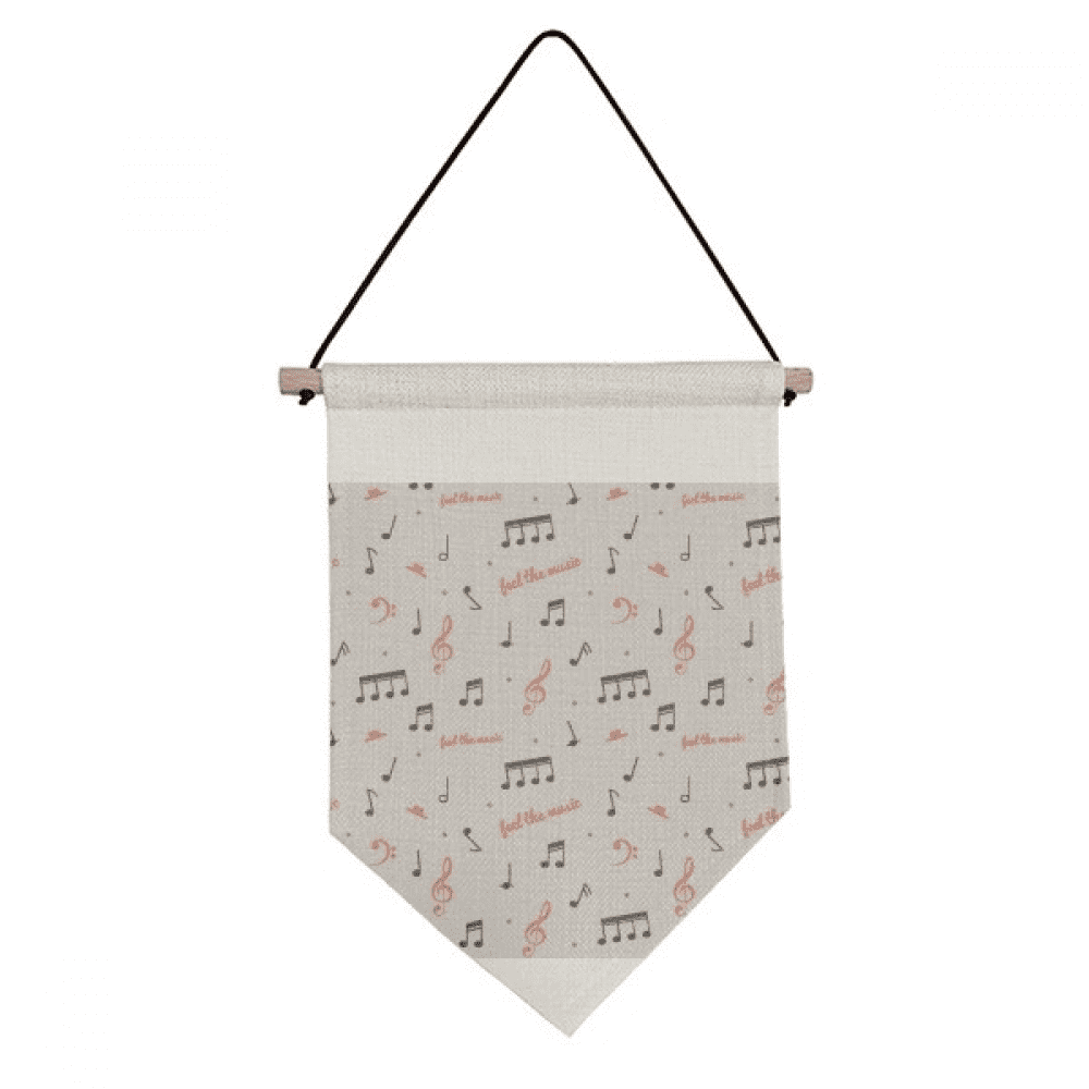 Red And Black Music Notes Canvas Flag Hanging Wall Art Decor Banner ...