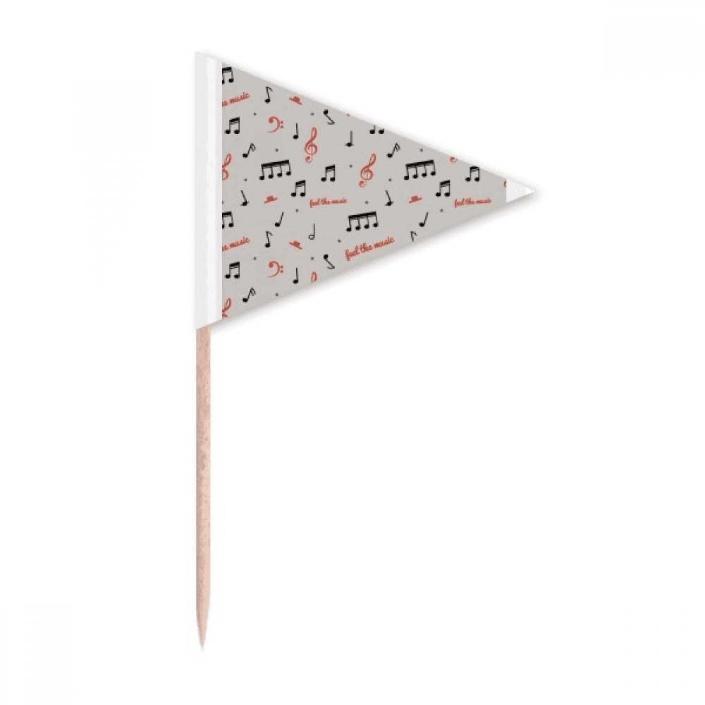 Red And Black Music Notes Toothpick Triangle Cupcake Toppers Flag ...