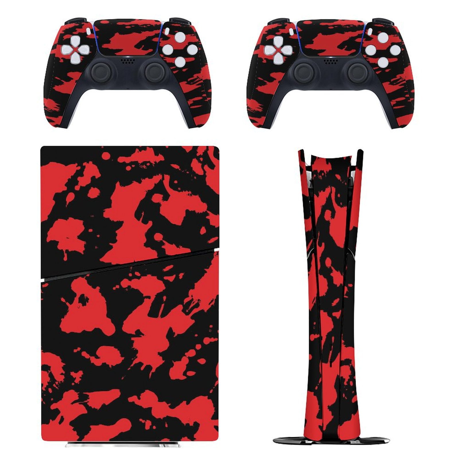 Red And Black Paint Splatter PS5/PS5 Pro/PS5 Slim Digital Disc Skin ...