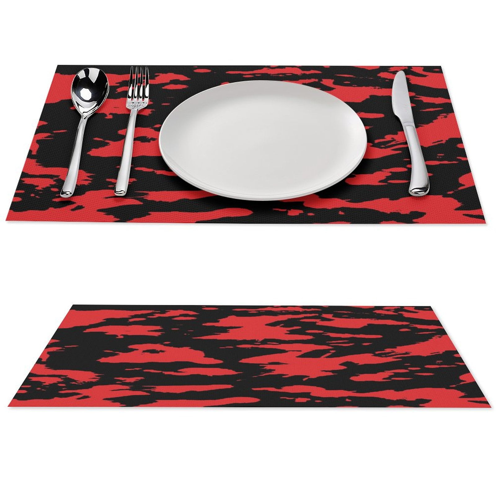 Red And Black Paint Splatter PVC Waterproof Place Mats Placemats Dining ...