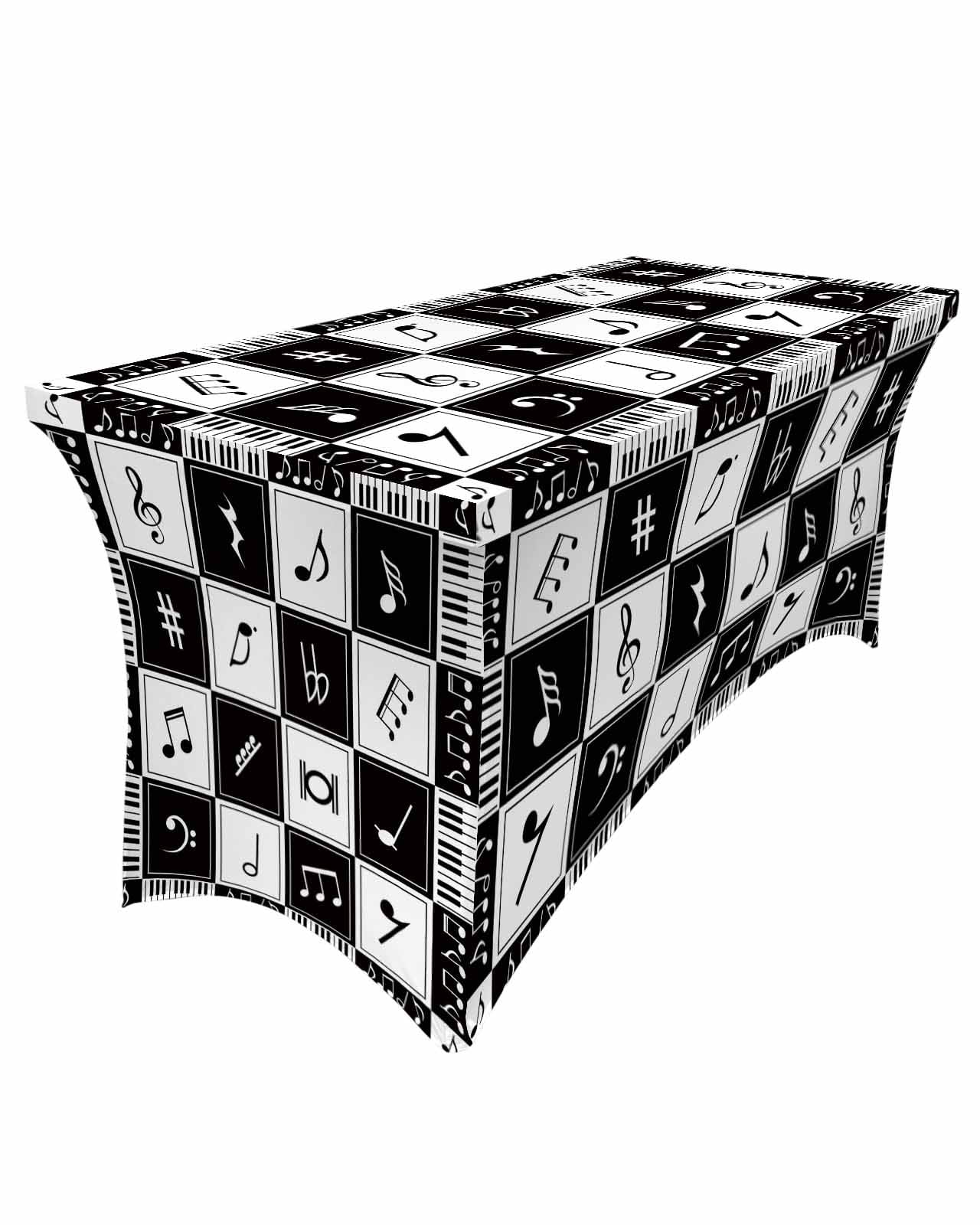 Red And Black Piano Keys Rectangular Elastic Table Skirt Wedding Hotel ...