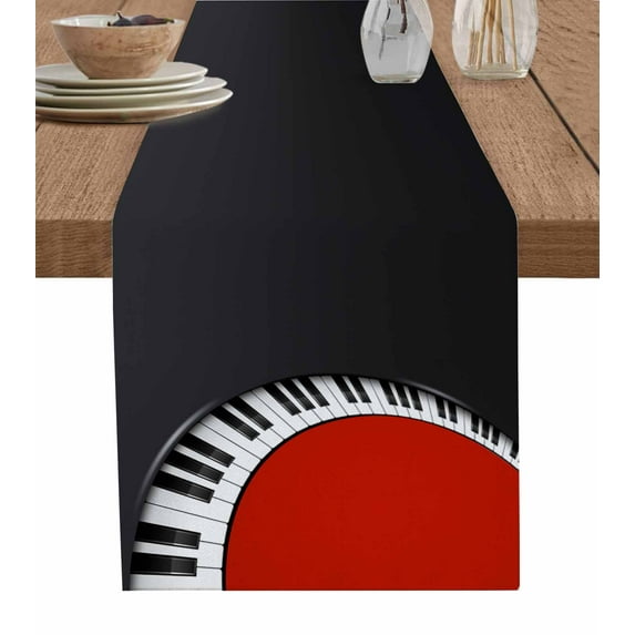 Red And Black Piano Keys Table Runner Wedding r Table Runner Home ...