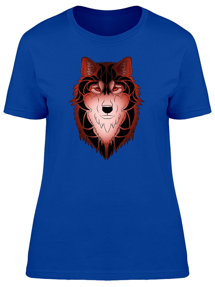 Red And Black Wolf T-Shirt Men -Image by Shutterstock, Male Small ...