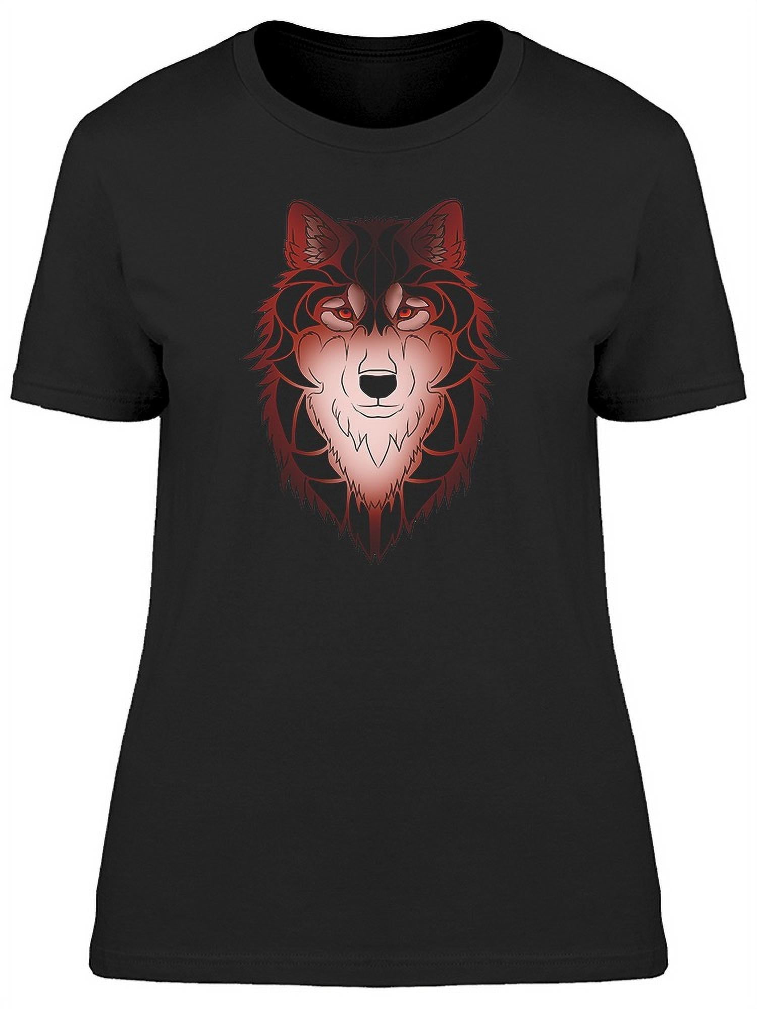 Red And Black Wolf Tattoo T-Shirt Women -Image by Shutterstock, Female ...