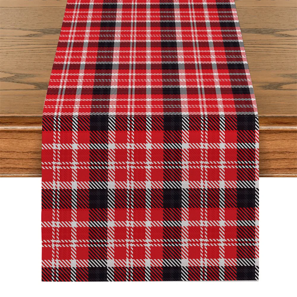 Red And Blue Checkered Textured Table Flag Staggered Rectangular Table ...