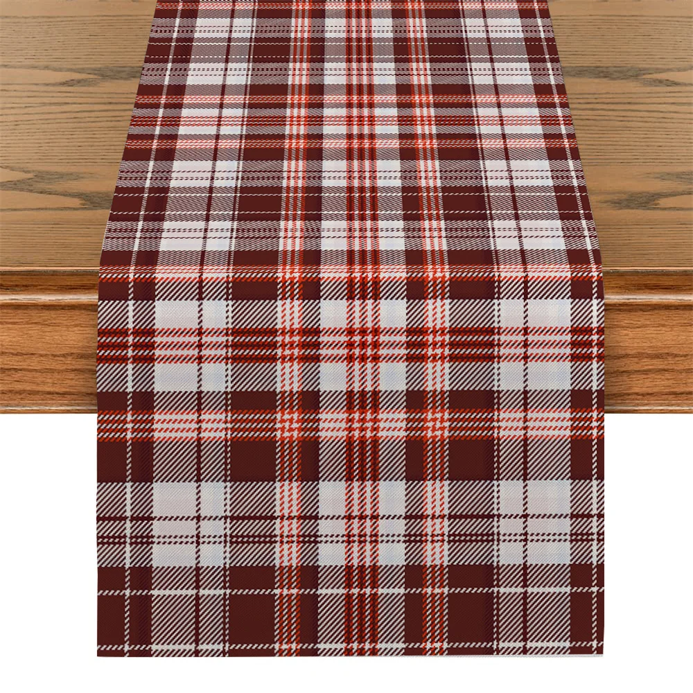 Red And Blue Checkered Textured Table Flag Staggered Rectangular Table ...