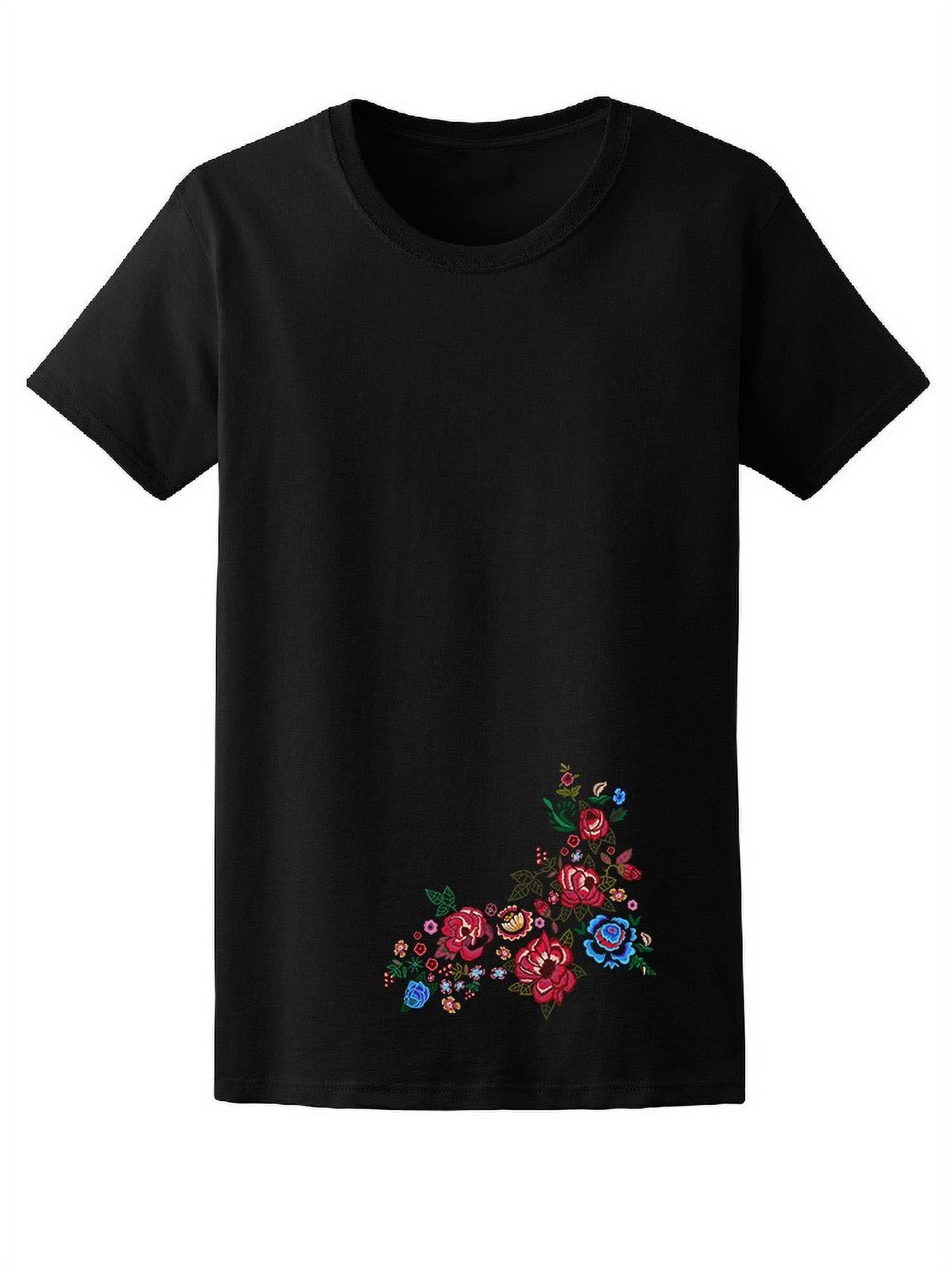 Red And Blue Flower Pattern T-Shirt Women -Image by Shutterstock ...
