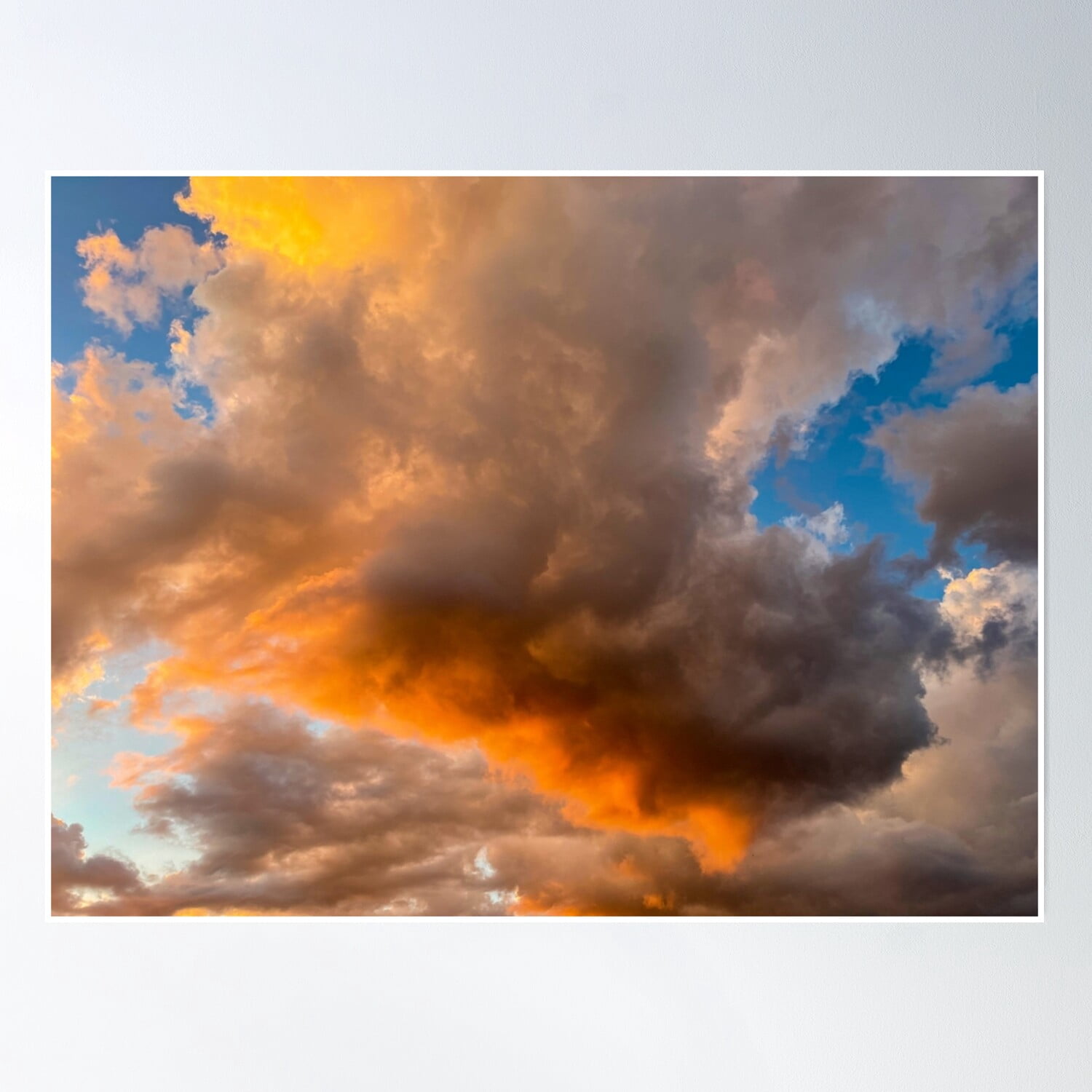 Red And Dark Clouds Poster Wall Art, Modern Wall Decor, 24x36 UNFRAMED ...