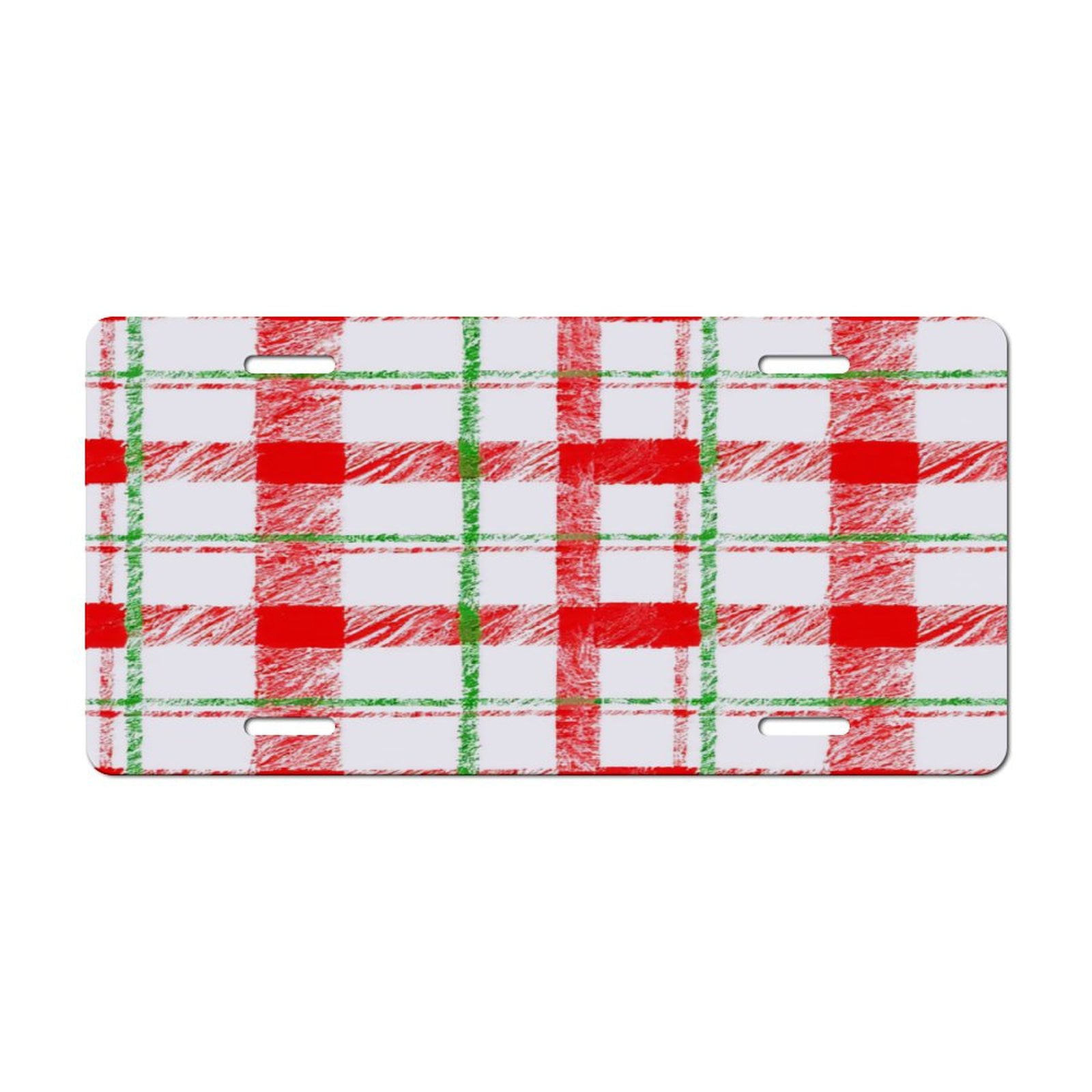 Red And Green Checkered Pattern License Plate Lightweight Aluminum ...
