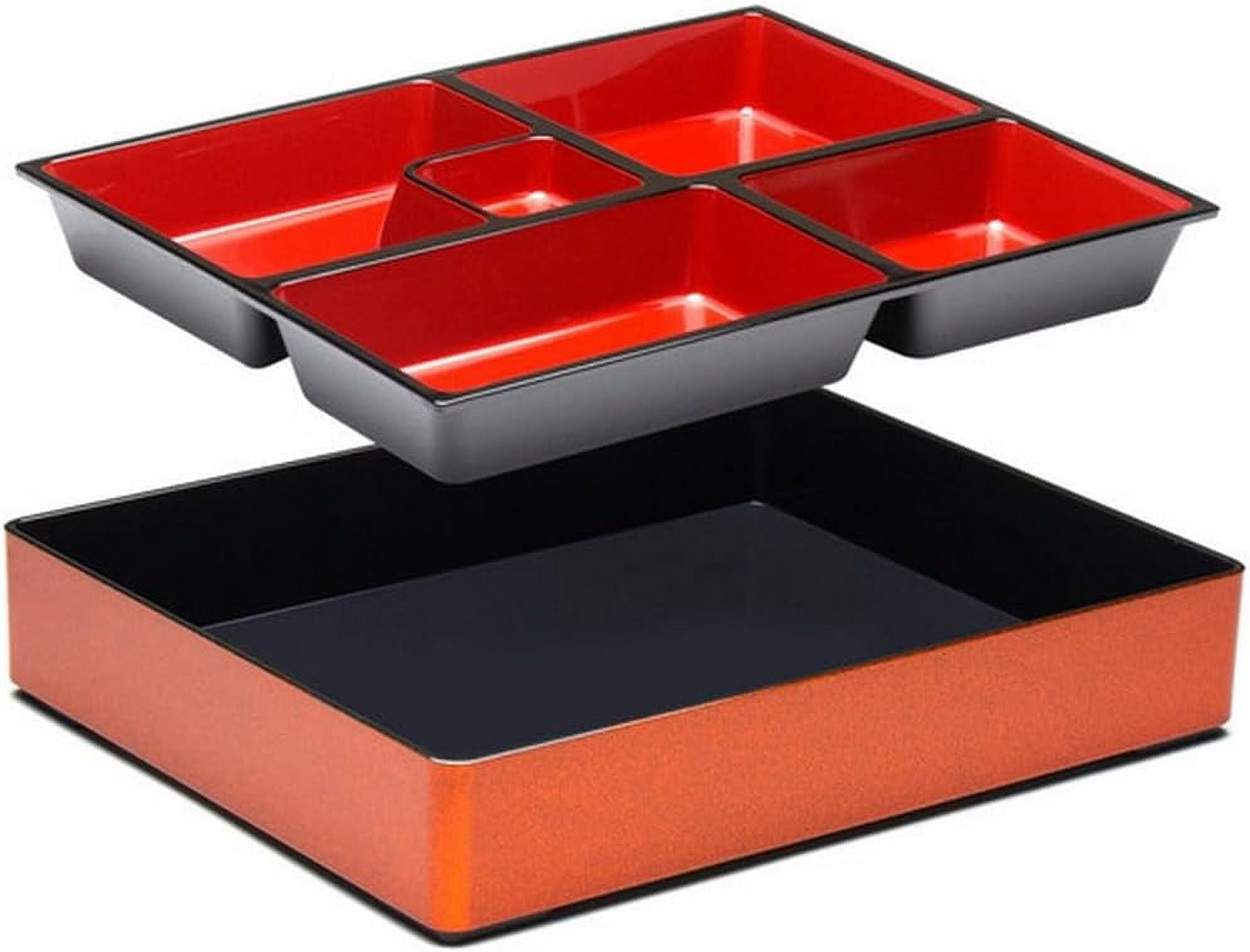 Red And Japanese Traditional Plastic Lacquered Lunch Bento Box 5 ...
