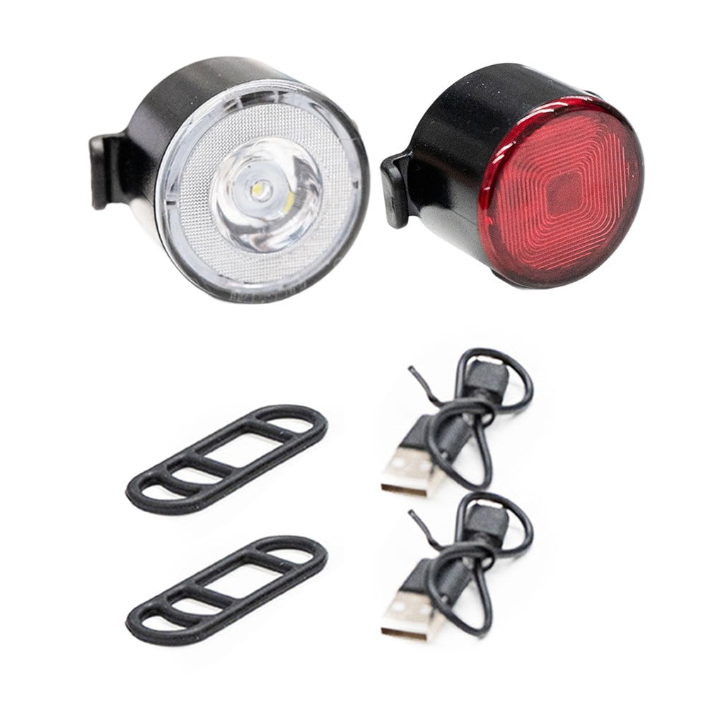 Red And White Led Cycling Lights Rechargeable Bike Light Set Flashlight ...