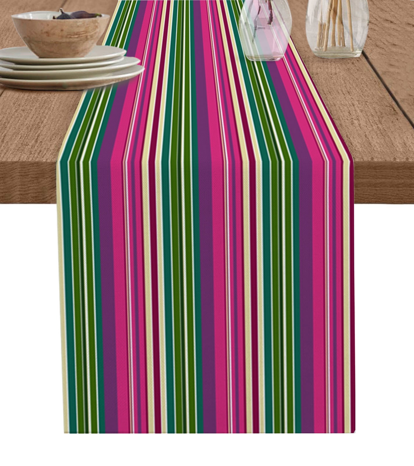 Red And White Stripes Table Runner Home Wedding Table Flag Mat ...