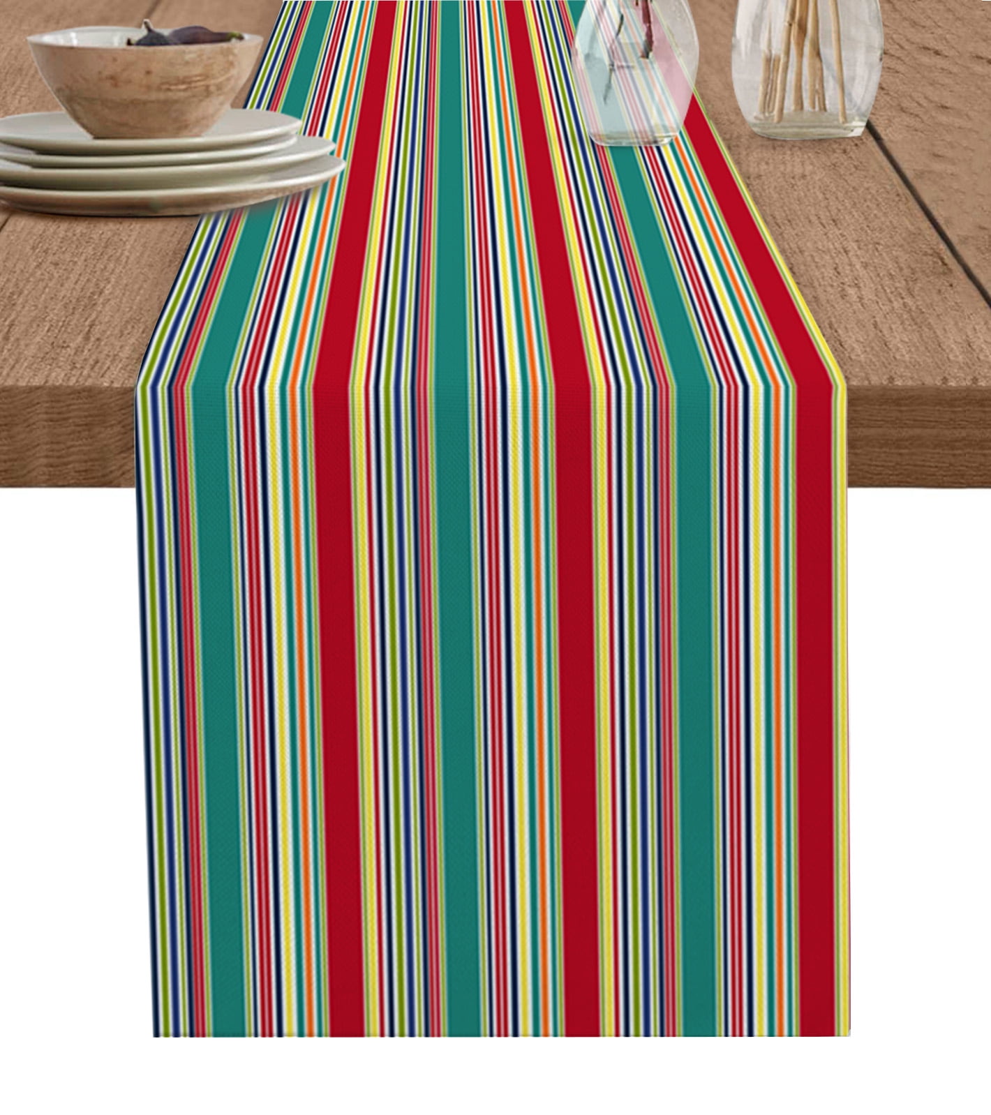Red And White Stripes Table Runner Home Wedding Table Flag Mat ...