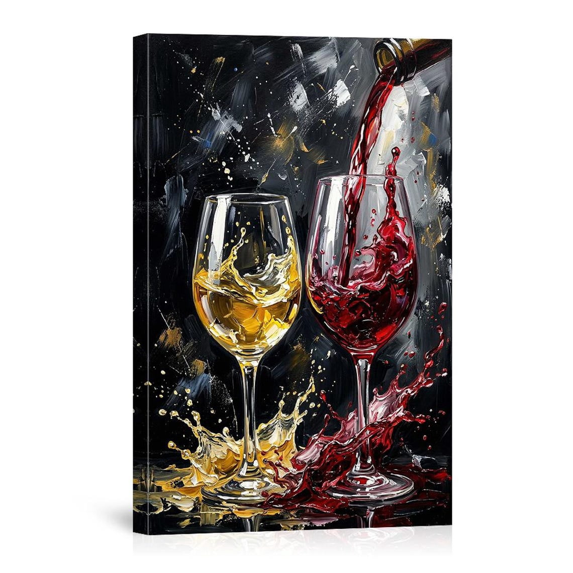 Red And White Wine Glasses Pouring Splatter Modern Kitchen Bar Home USA ...