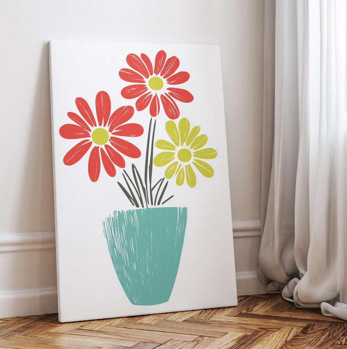 Red And Yellow Flower Arrangement In Vase Fauvism Style Henri Matisse ...