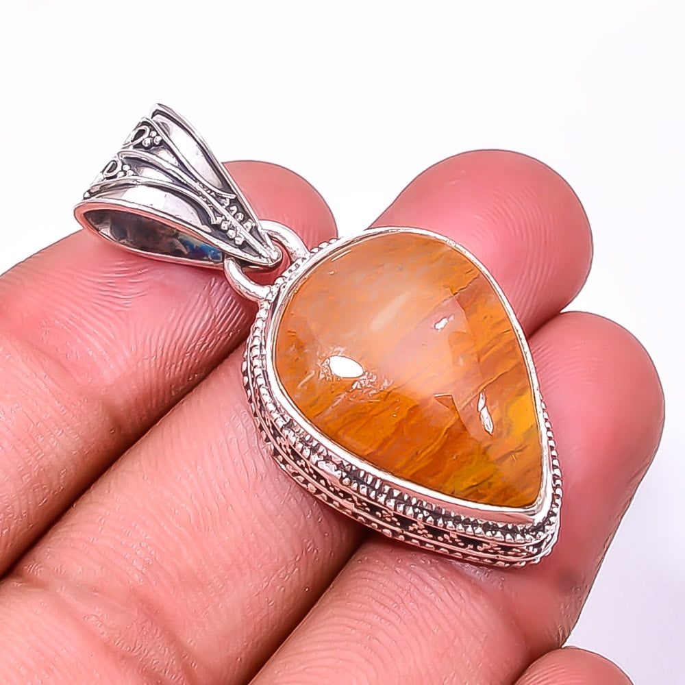 Red And Yellow Jasper -Indonesia Fine Art 925 Sterling Silver Pendant 1 ...