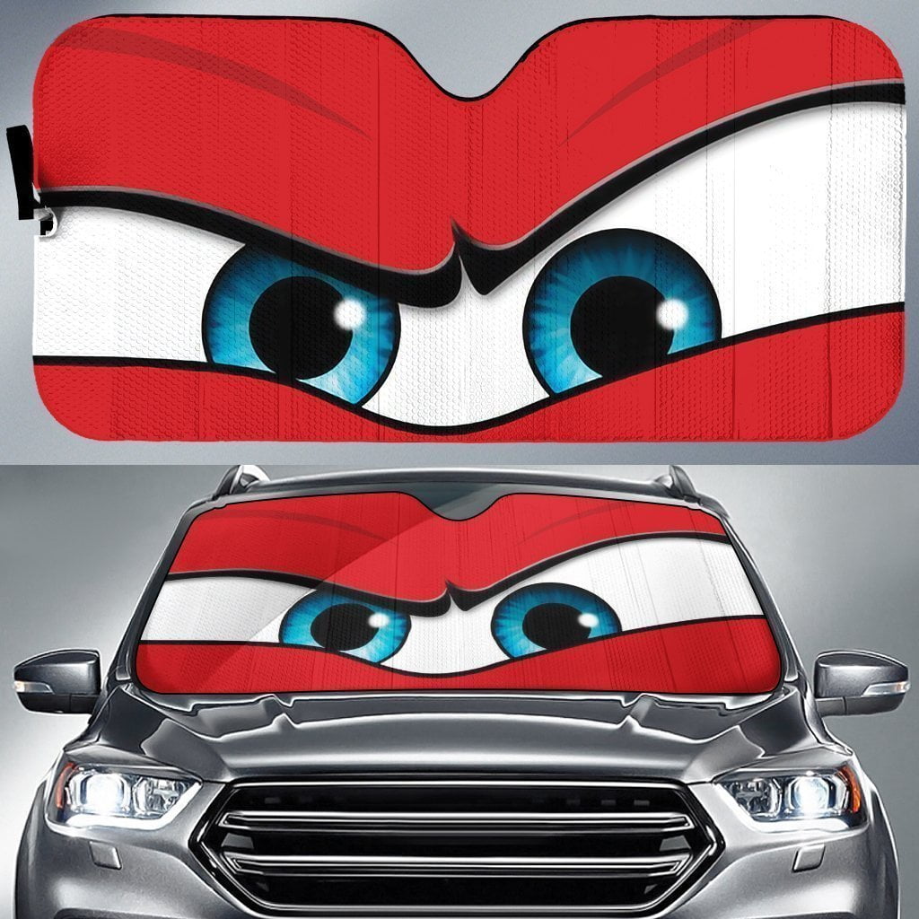Red Angry Car Eyes Sun Shade Custom Car Accessories, Car Windshield ...
