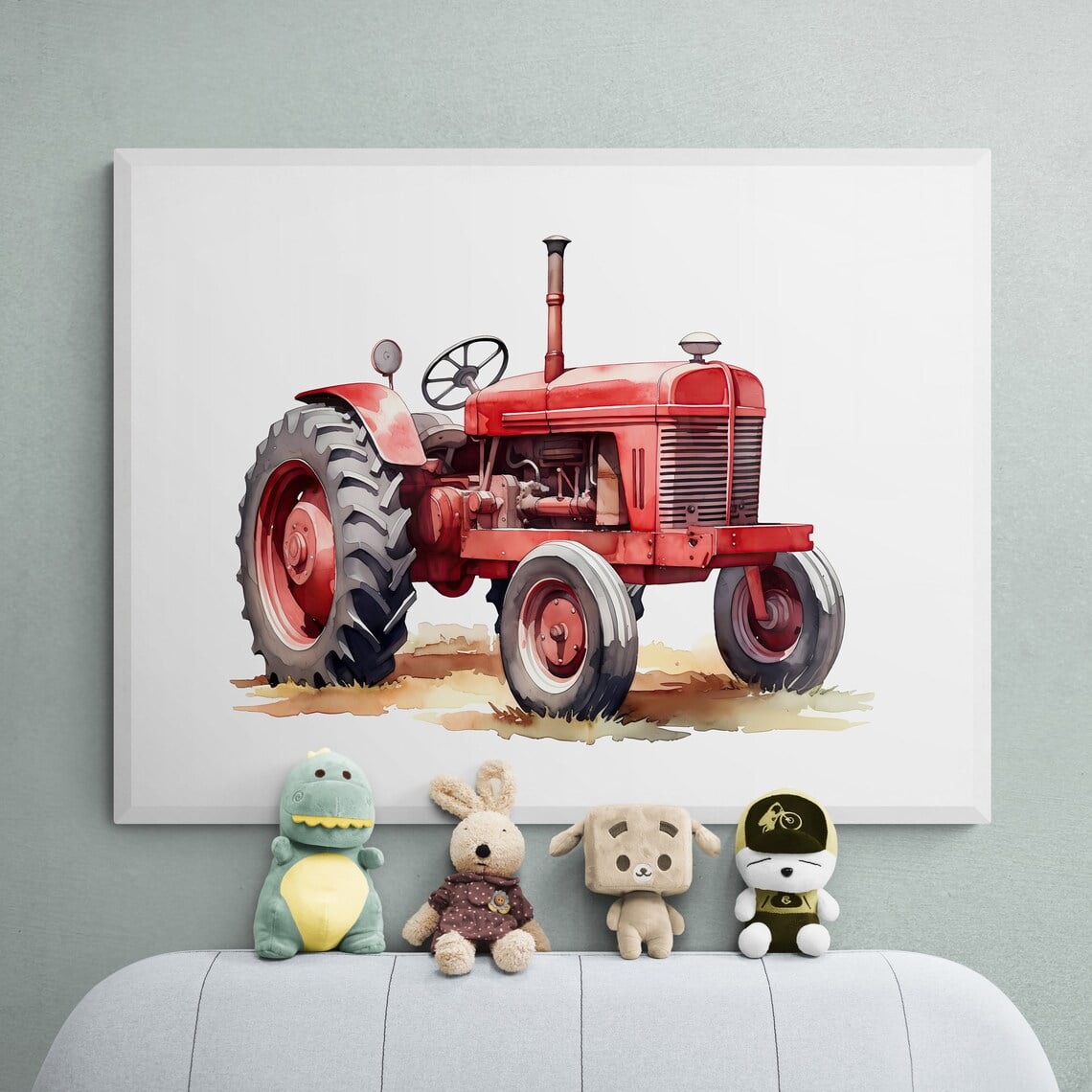 Red Antique Tractor Print, Vintage Tractor, Boy Tractor Art, Tractor ...