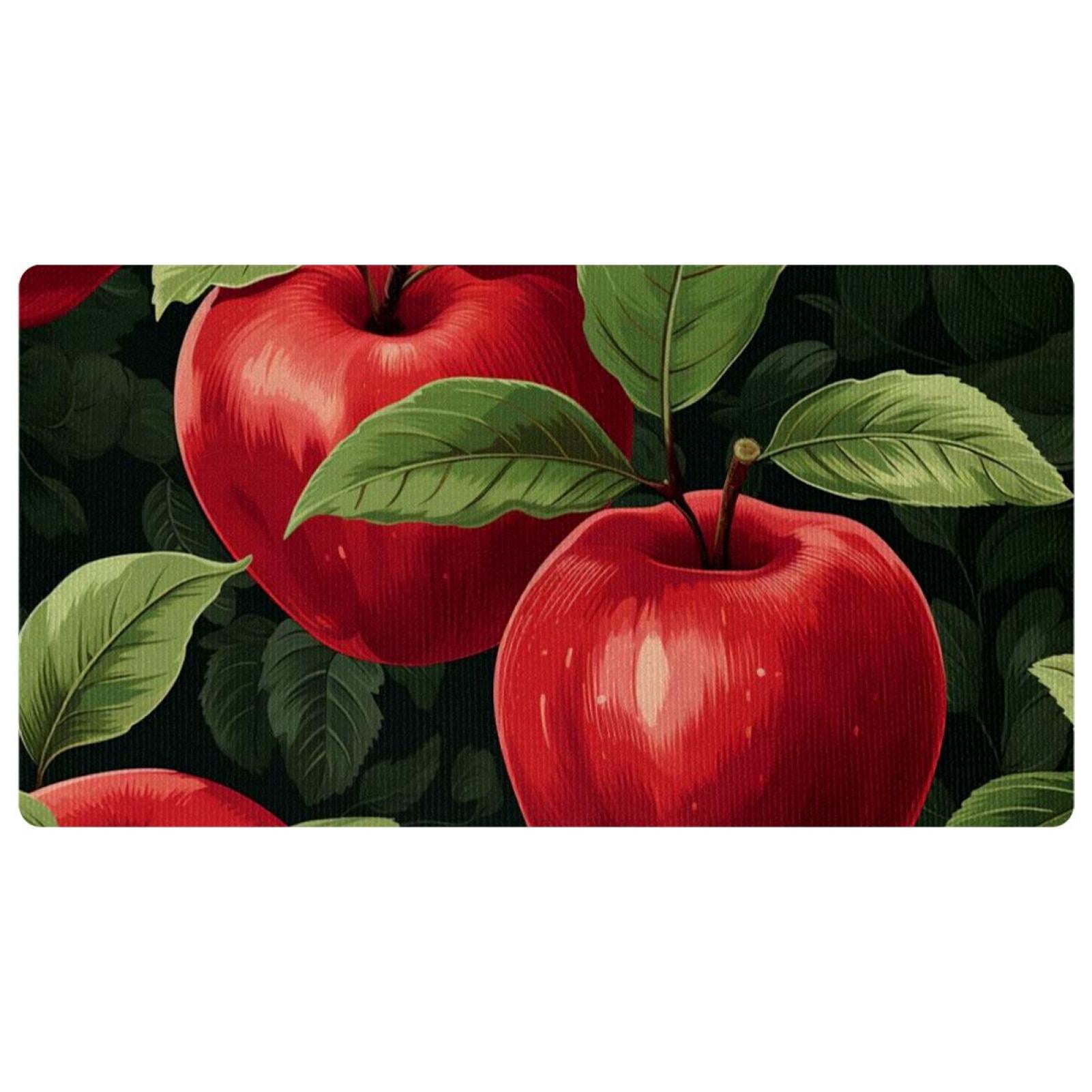 Red Apple Kitchen Mat,Cushioned Anti Fatigue Waterproof Kitchen Rug ...