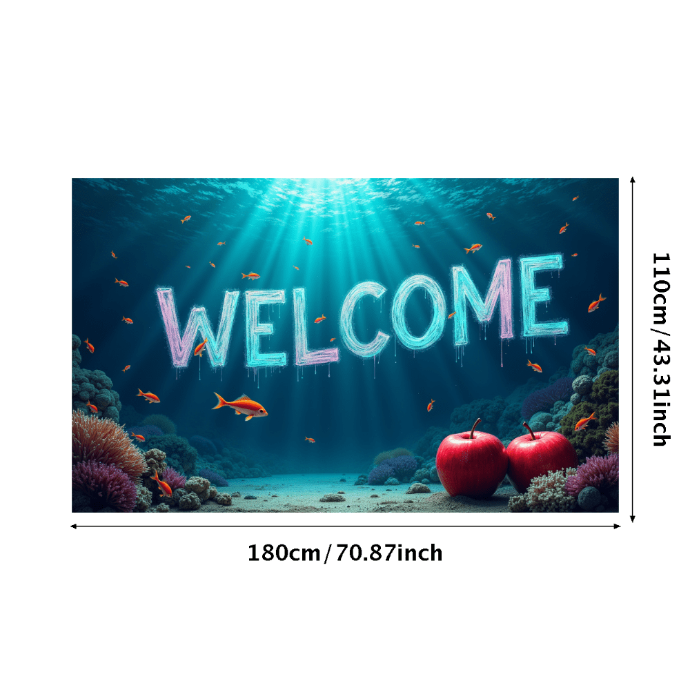 Red Apple Themed Welcome Banner Backdrop Background Party Decorations ...