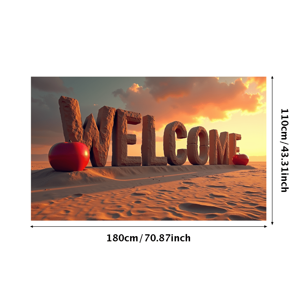 Red Apple Themed Welcome Banner Backdrop Background Party Decorations ...