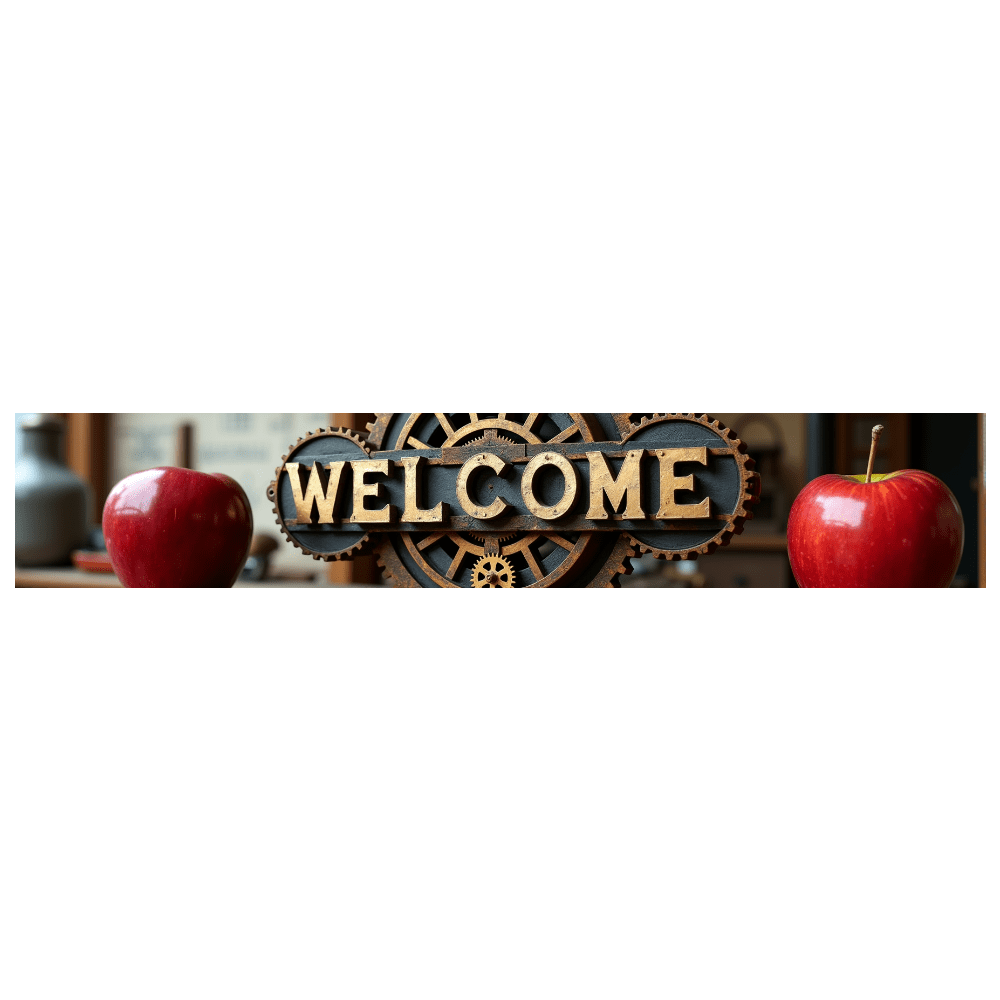 Red Apple Themed Welcome Banner Backdrop Background Party Decorations ...