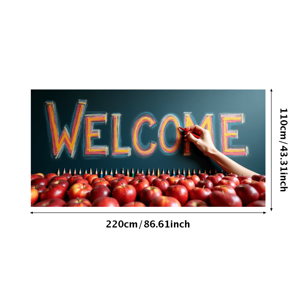 Red Apple Themed Welcome Banner Backdrop Background Party Decorations ...
