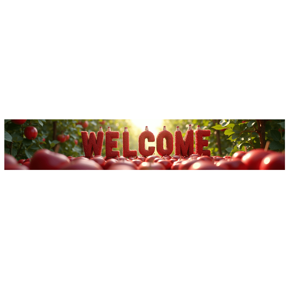Red Apple Themed Welcome Banner Backdrop Background Party Decorations ...