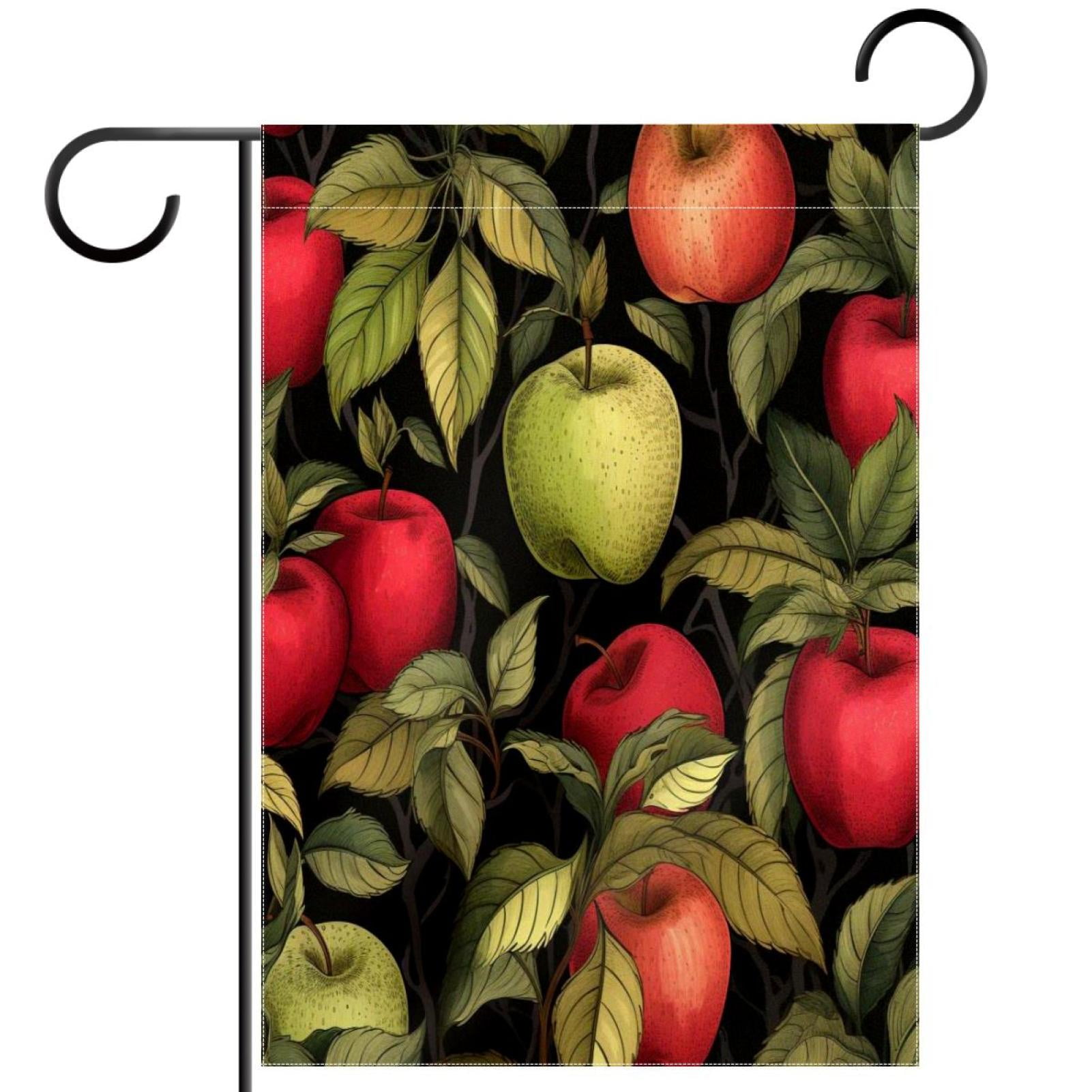 Red Apples Fruit Print Art Polyester Garden Flag Banner 12 x 18 inches ...