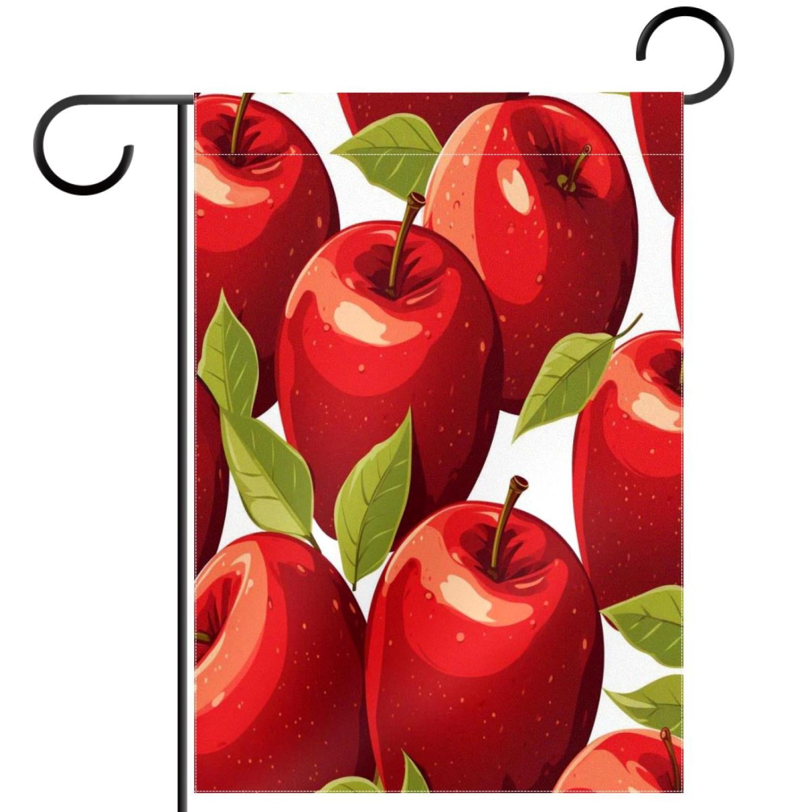 Red Apples Fruit Print Art Polyester Garden Flag Banner 12 x 18 inches ...