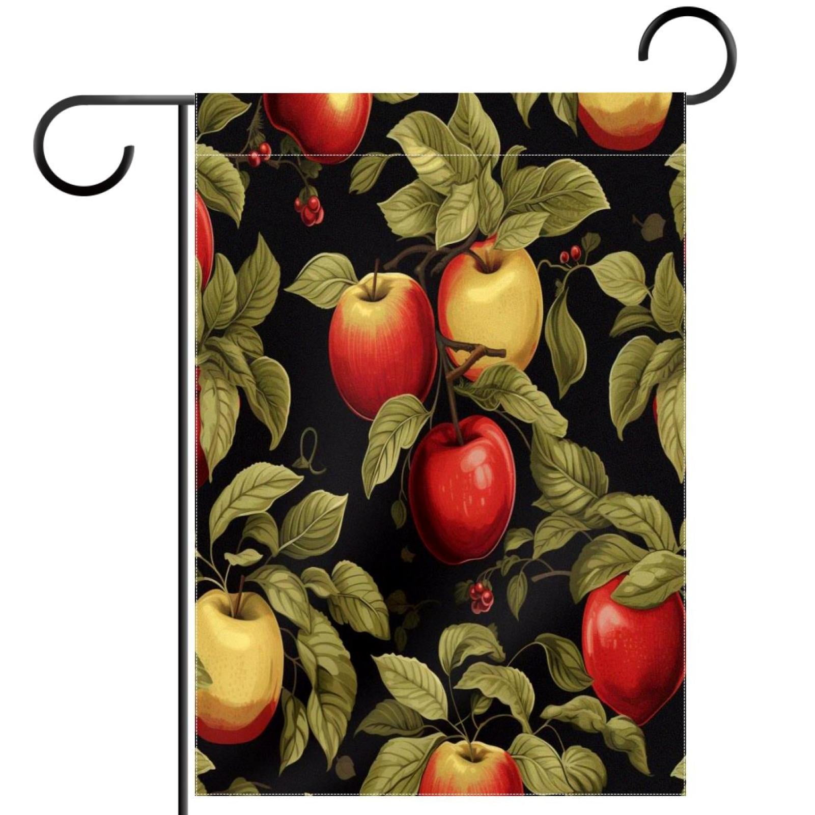 Red Apples Fruit Print Art Polyester Garden Flag Banner 12 x 18 inches ...