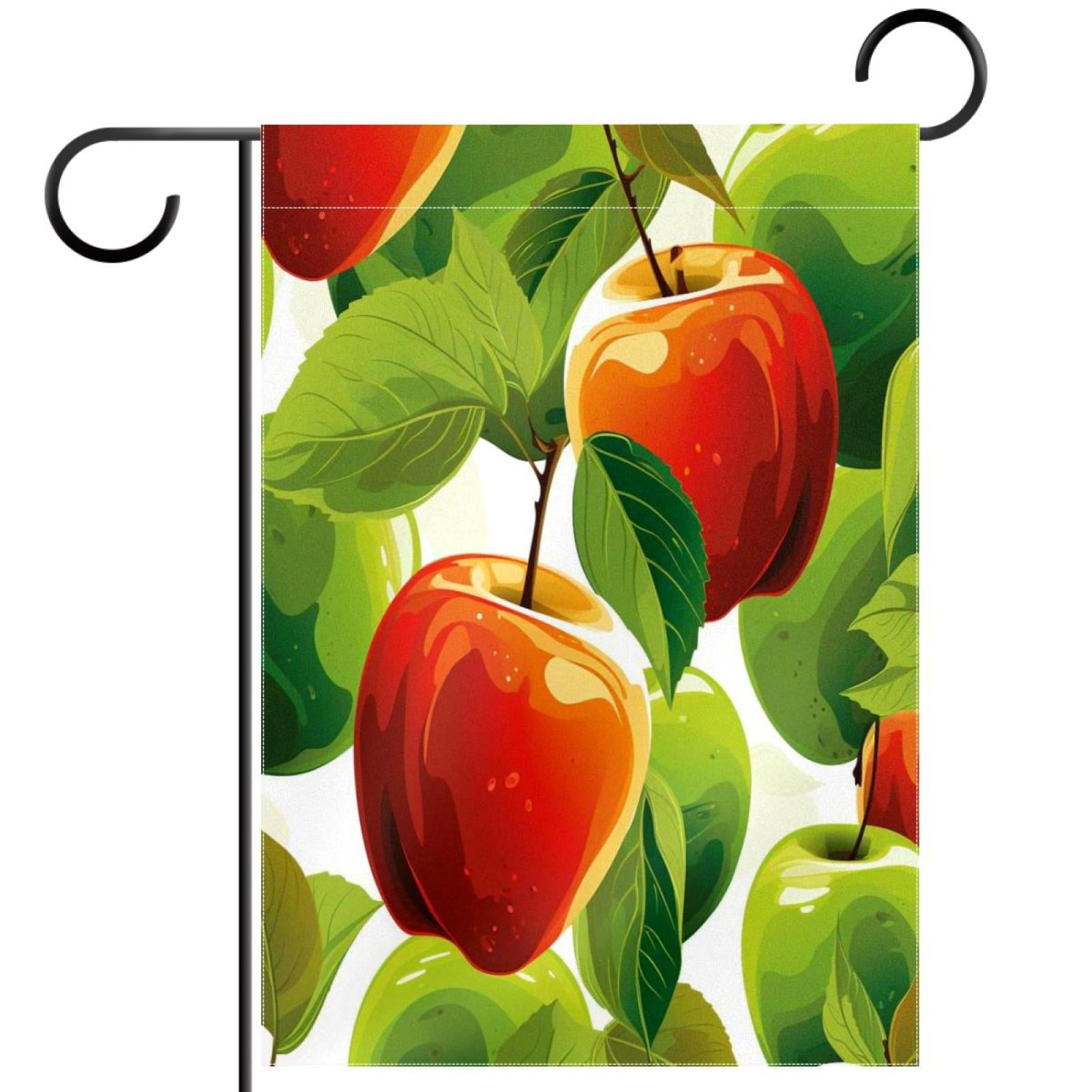 Red Apples Fruit Print Art Polyester Garden Flag Banner 12 x 18 inches ...
