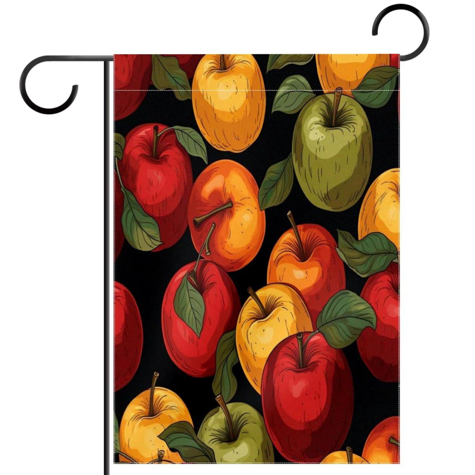 Red Apples Fruit Print Polyester Garden Flag House Banner 28 x 40 inch ...