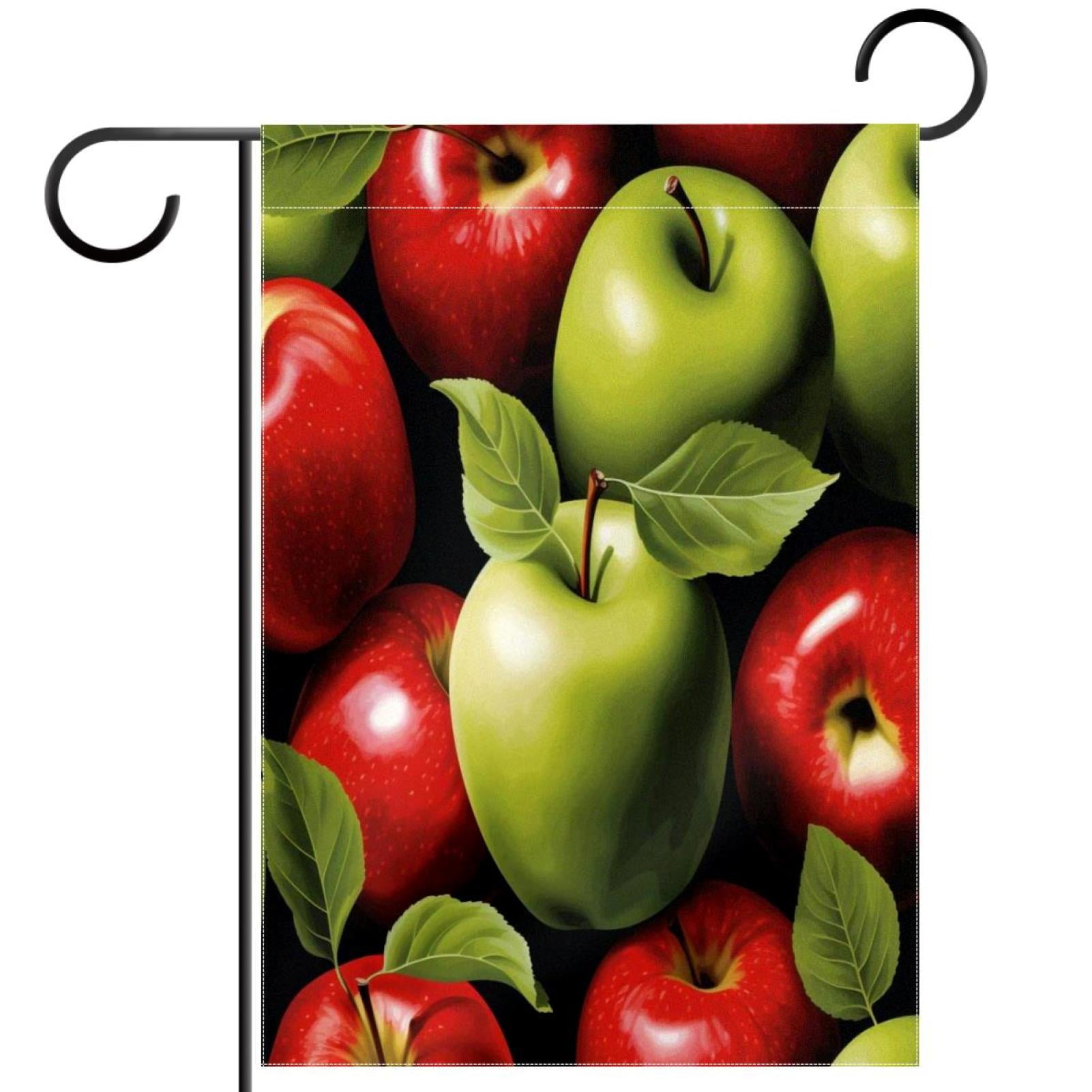 Red Apples Fruit Print Polyester Garden Flag House Banner 28 x 40 inch ...