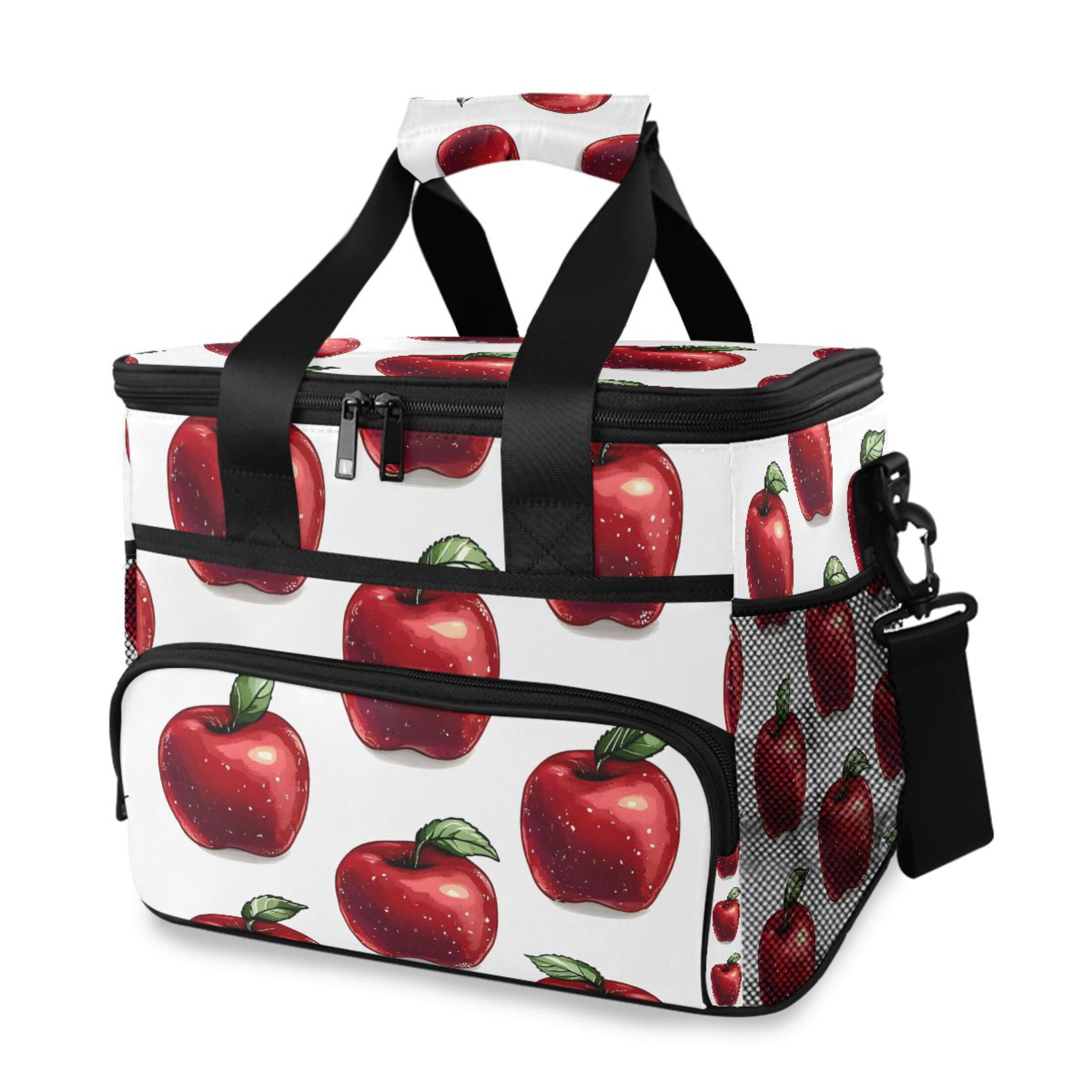 Red Apples Pattern Insulated Lunch Bag 15L Cooler Box for Women Men ...
