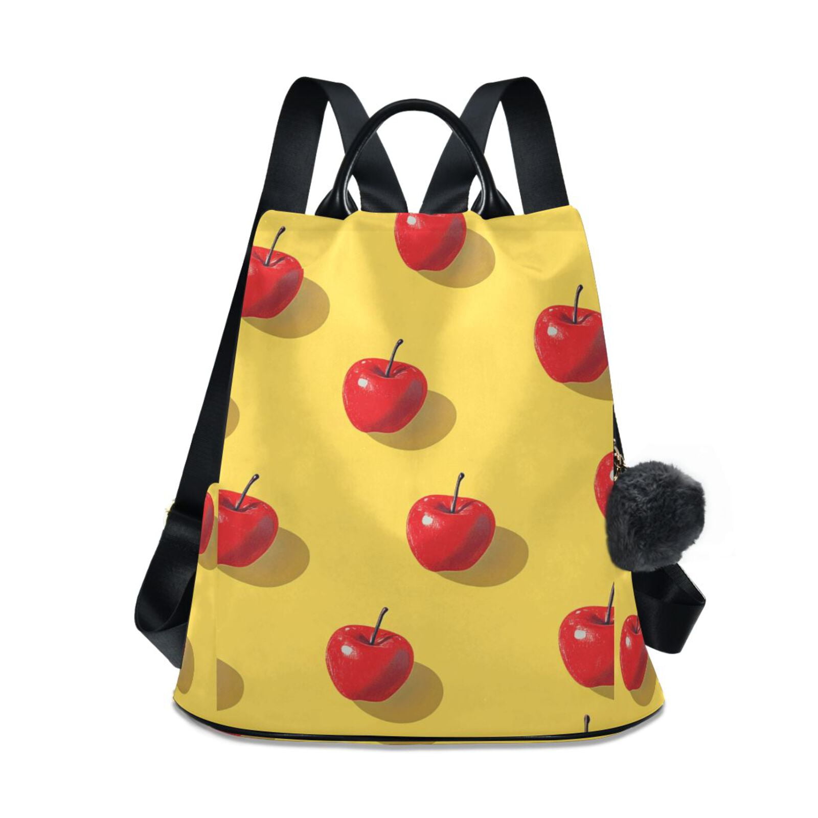 Red Apples in Yellow Travel Laptops Backpack for Women Anti-theft ...
