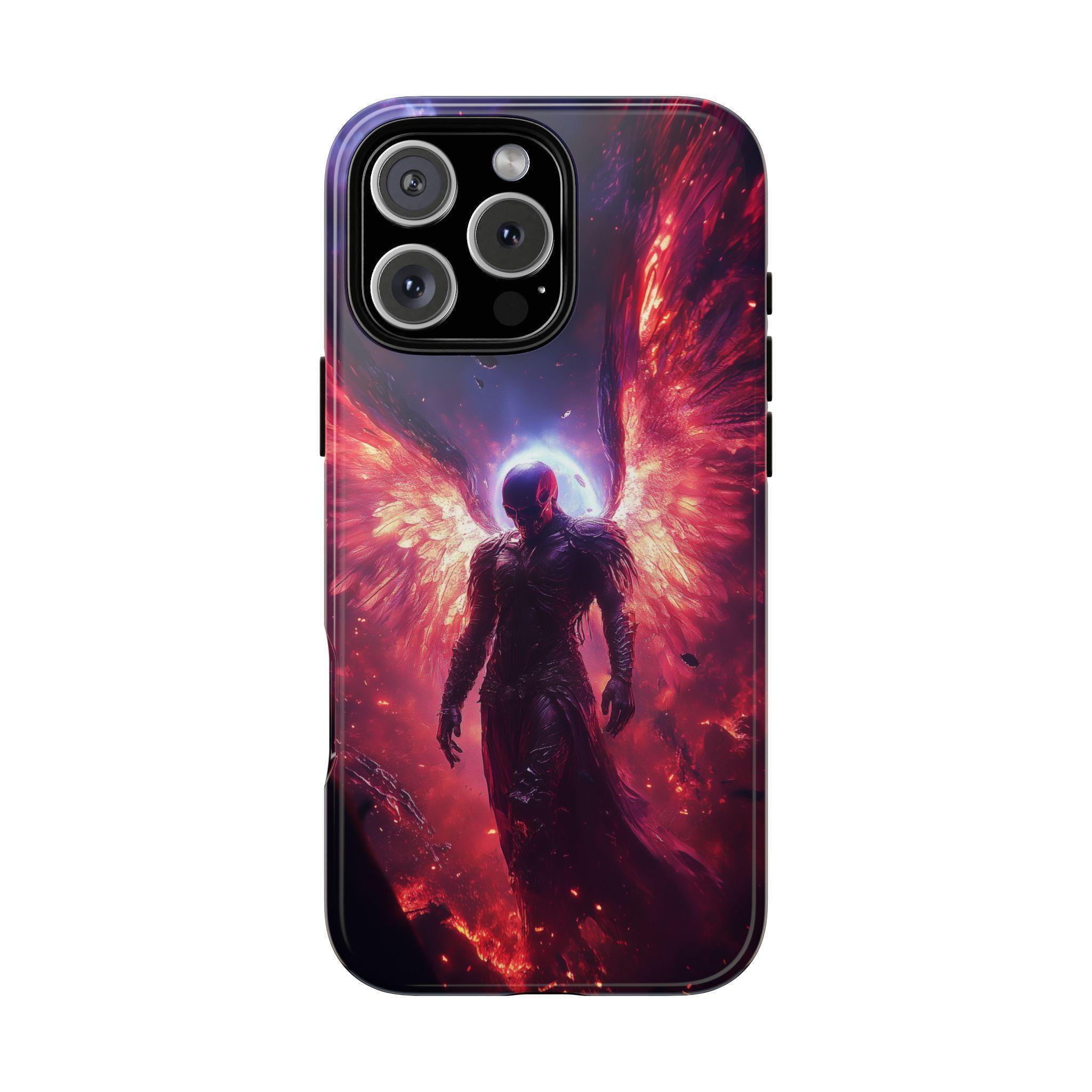 Red Archangel Wings Purple Sky Fantasy Warrior Art Phone Case 17 16 15 ...