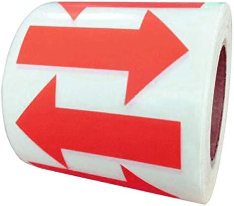 Red Arrow Stickers Labels, 2"×1.25" Self-Adhesive Arrow Shape Signs ...