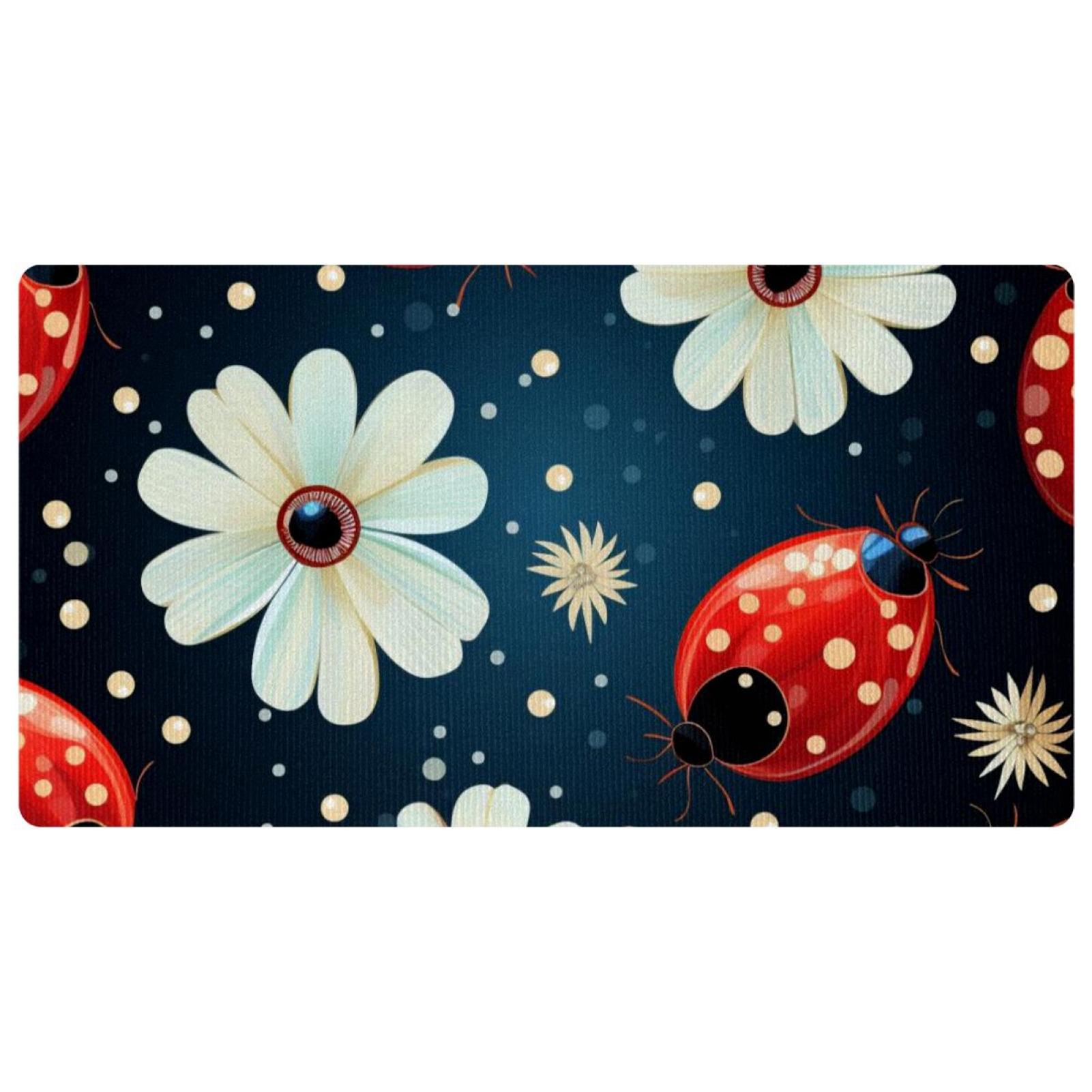 Red Art Seven Star Ladybug Deluxe Kitchen Mats for Floor - Anti Fatigue ...